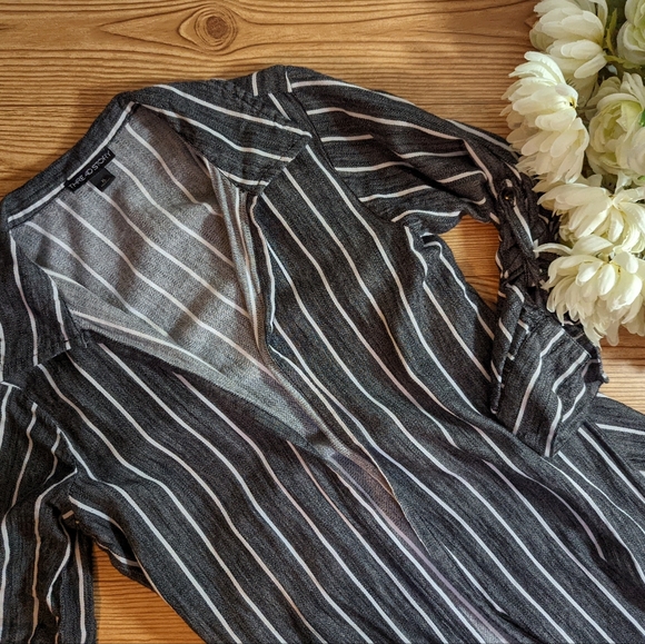 Thread Story | Tops | Thread Story Vertical Striped Open Duster | Poshmark